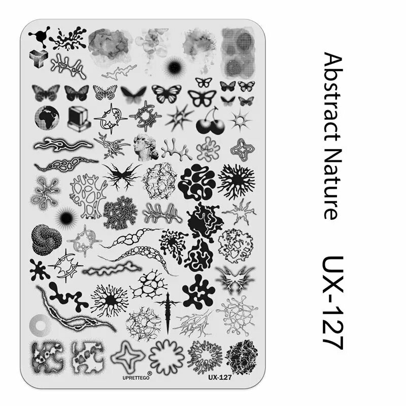 Трафарет для стемпинга UPRETTEGO Abstract Nature UX127