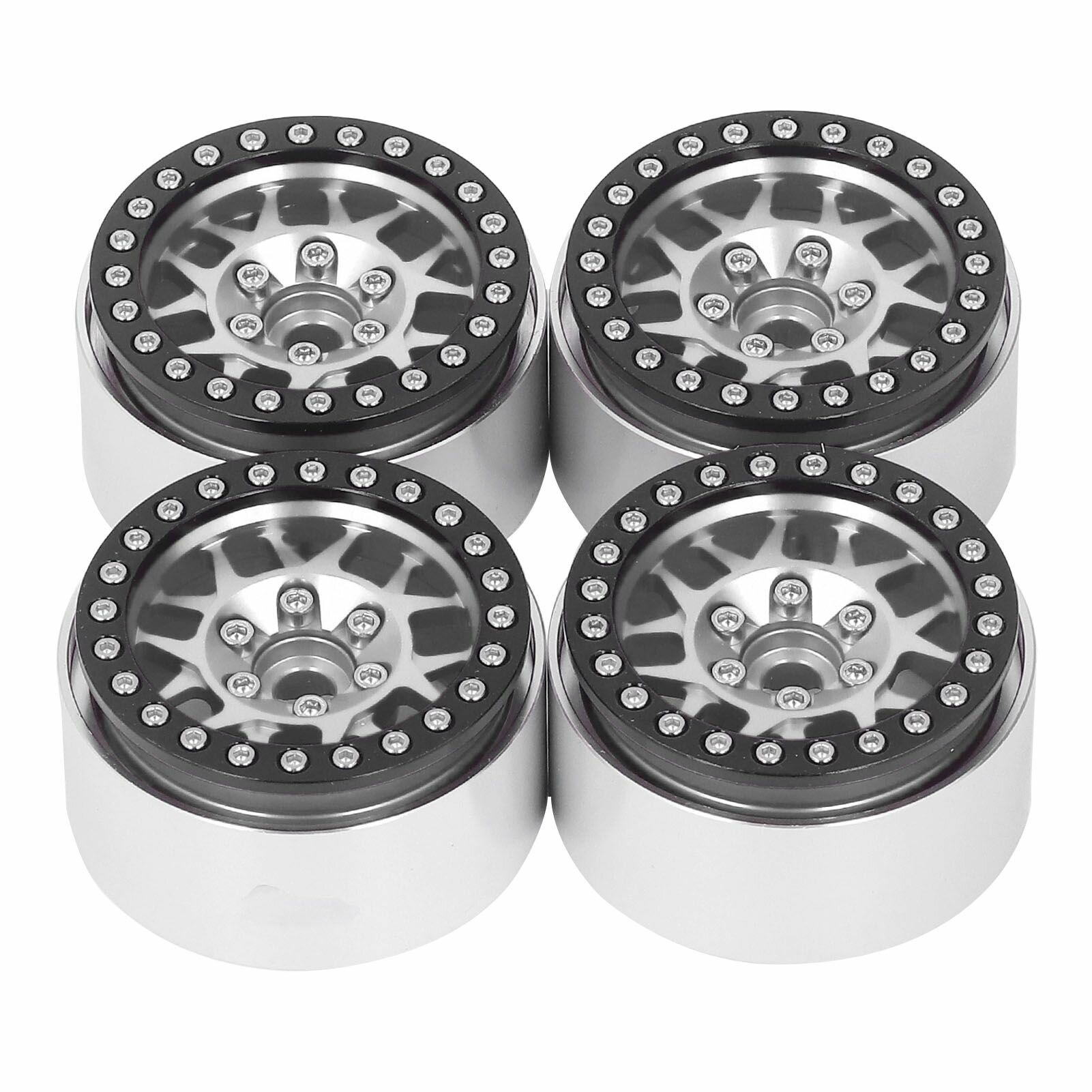 4шт 1.9-дюймовые RC бортовые обода из алюминиевого сплава для Axial SCX10 90046 AXI 03007 1/10 RC краулер серебристого цвета, прочные, снижающие гравитацию, стабильные