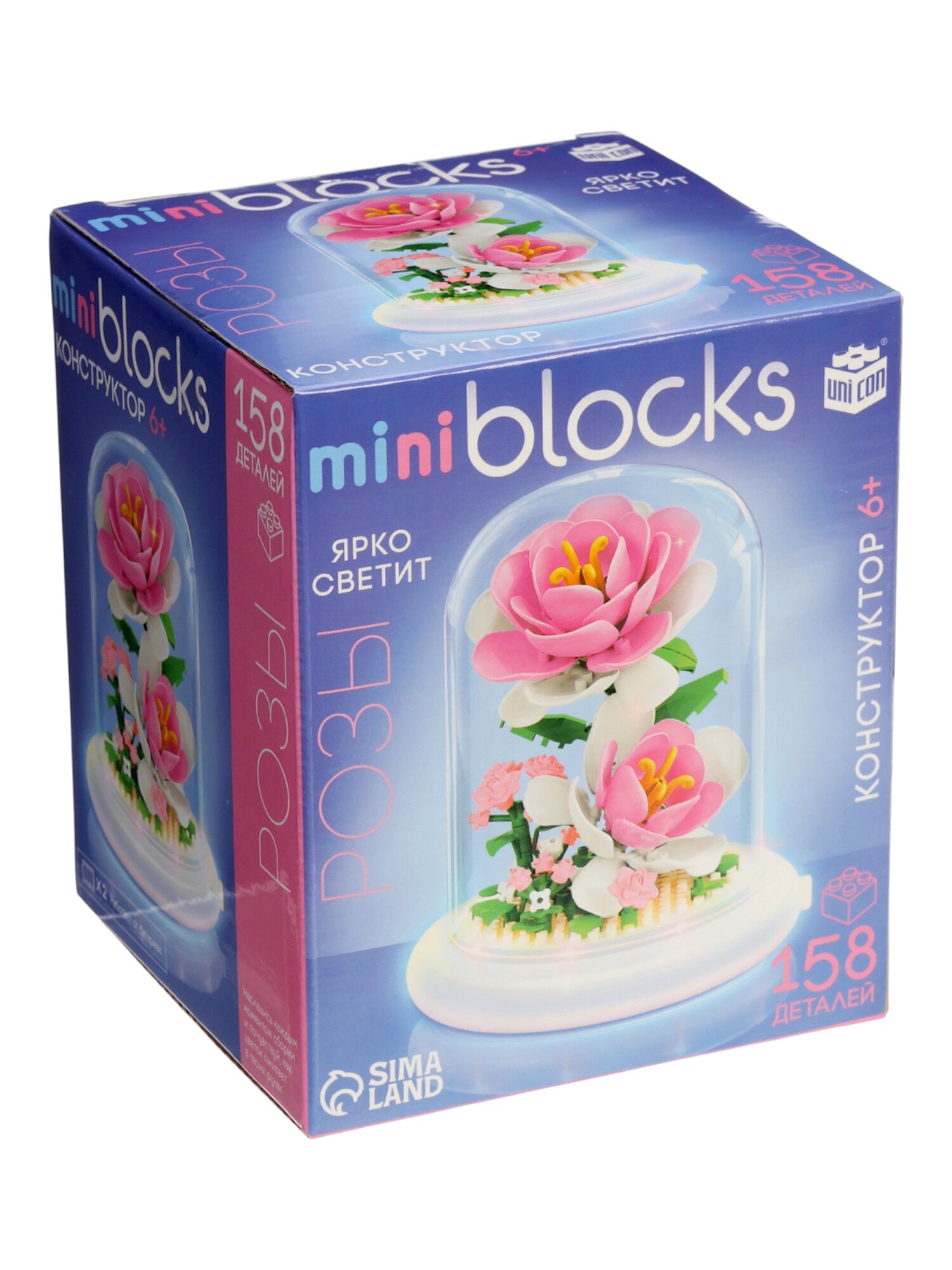 Конструктор UNICON "Mini Blocks Розы", 158 элементов, со светом