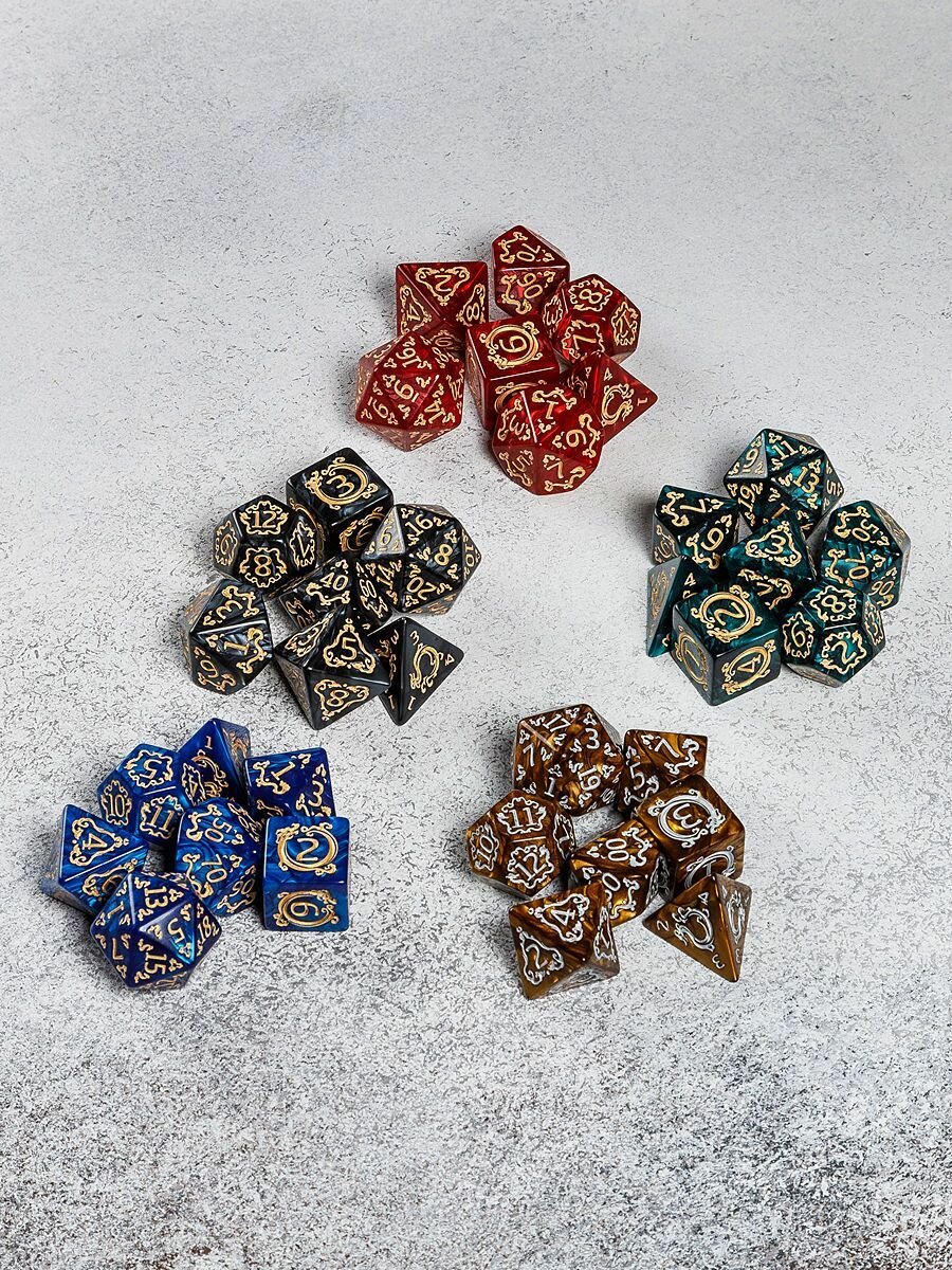 5 Наборов игральных кубиков для DnD (ДнД набор)