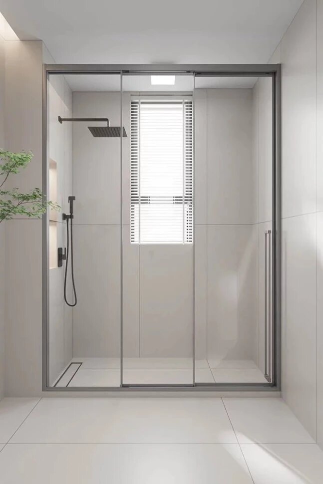 Душевая дверь Veconi Premium Prato PR3/L-120-01-GR-C4 120 см L, профиль графит матовый, стекло прозрачное
