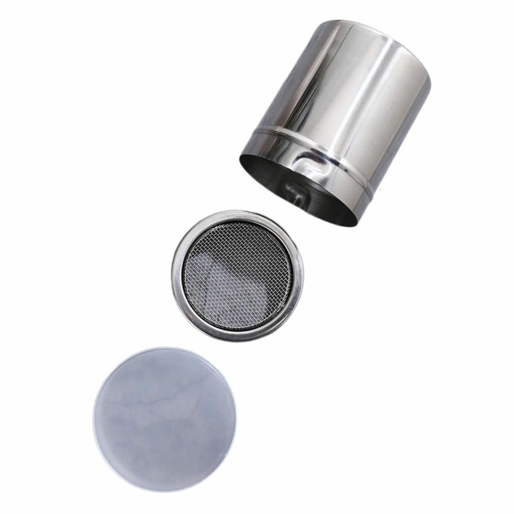 Дозатор сахарной пудры с мелкой сеткой, компактный контейнер для муки и шоколада, устойчивый к ржавчине