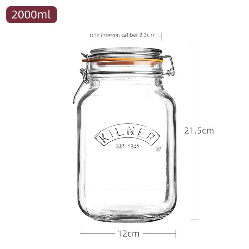 Герметичная стеклянная банка Kilner для кухонного хранения и меда - 2000 мл