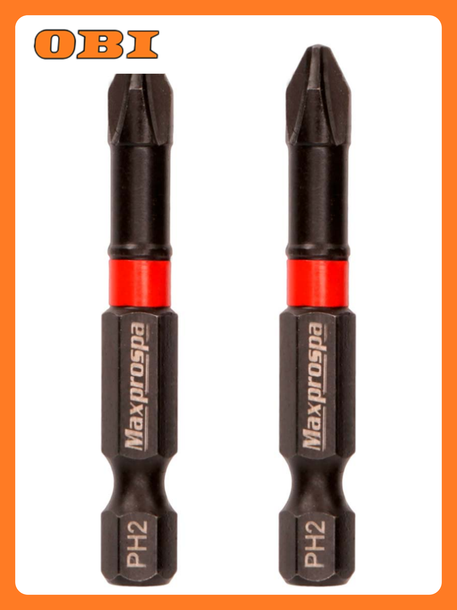 Биты Maxprospa S2, торсионные, крестообразные, сталь S2, 2 шт