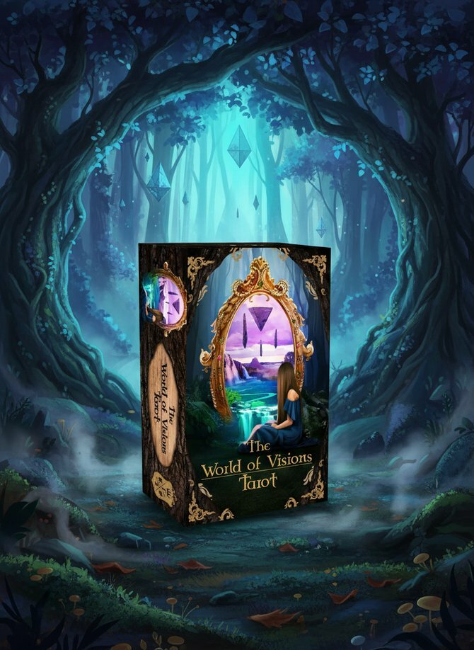 Карты Таро The World of Visions Tarot 12cm, Taroteca / Мир Видений 12 см черный срез 63821 Taroteca-Studio