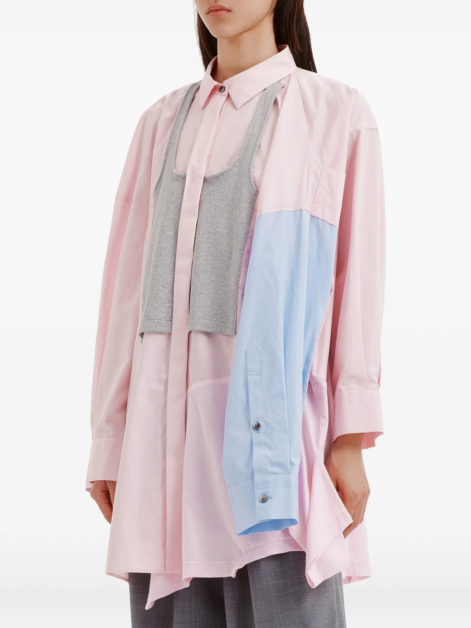 Рубашка ENFOLD Layered panelled shirt, размер 38, pink — фото 1