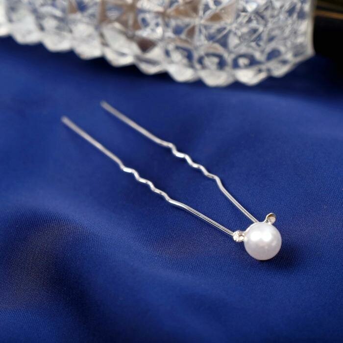 Шпилька для волос Бусинка, стразы, 0.8×6 см, микс, 20 шт.