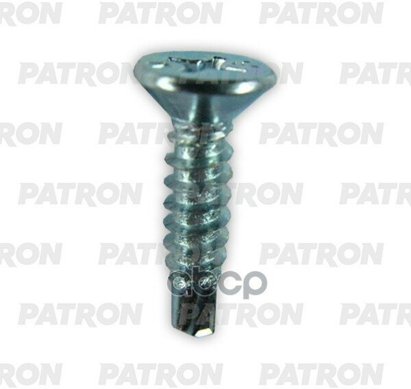 Винт металлический белый - сверло с потайной головкой 3 9x22 PATRON арт. P37-2673T