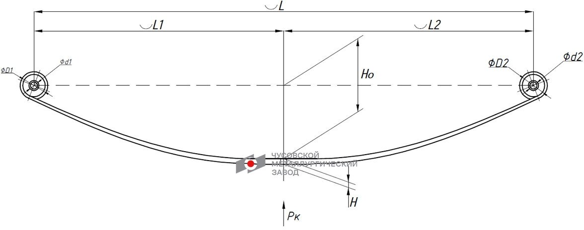 Рессора задняя для прицепа 1 лист