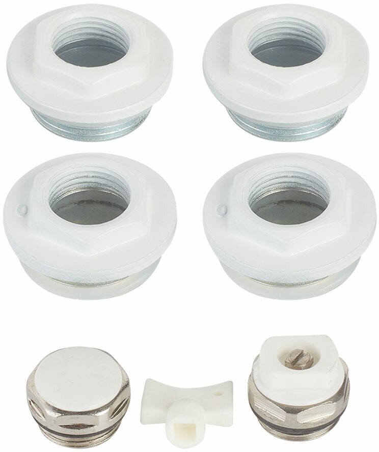 Набор присоединительный 1" х 1/2" для радиатора белый 7 предметов (685641)