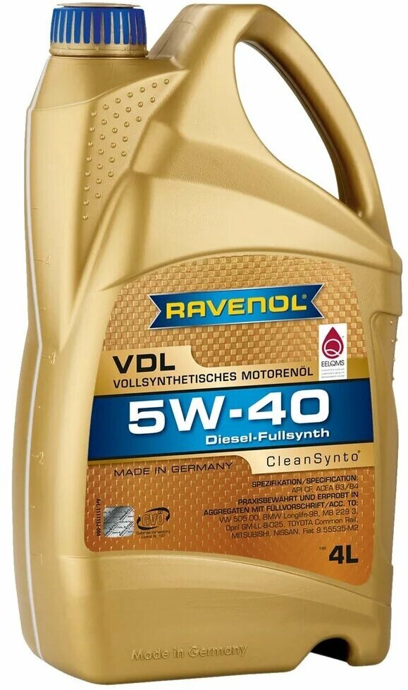 Моторное масло RAVENOL VDL SAE 5W-40 ( 4л) new