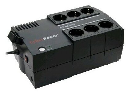 ИБП BS650E Линейно-интерактивный, 1-фазное входное напряжение, выходная мощность 650 ВА / 390 Вт, выходных разъемов: 6, разъемов с питанием от батареи: 3, время зарядки: 8 ч, черный, вес 4.3 кг