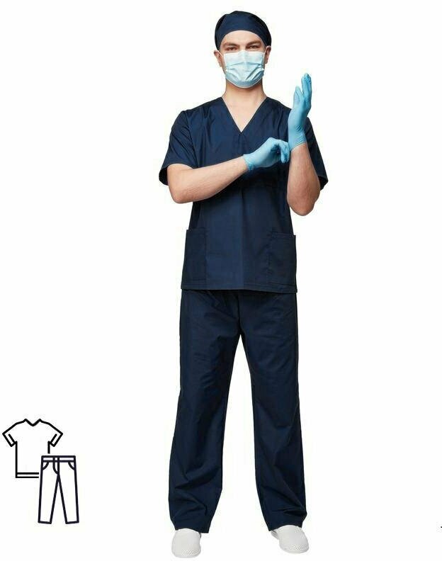 Костюм хирурга универс./м05-КБР т. синий (р.52-54) р.182-188, 1413933