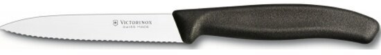 Нож для овощей Victorinox SwissClassic, лезвие 10 см с серрейторной заточкой, чёрный