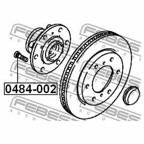 Шпилька колёсная (MITSUBISHI PAJERO II V14W-V55W 1991-2004 Febest 0484002