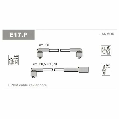 Комплект проводов зажигания Janmor e17p для LADA 110, 111, SAMARA 21099 2115, SAMARA 2108 2109 2115