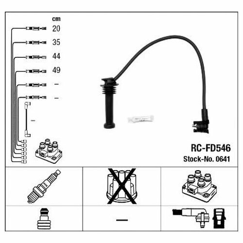Комплект проводов зажигания Ngk 0641 для Ford Escort II, V, VI, VII, Fiesta III, IV, Mondeo I, II, Orion III