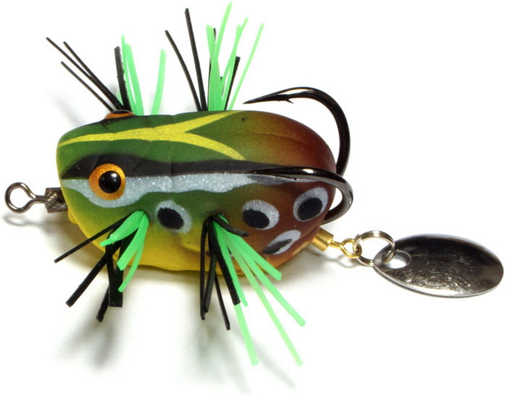 Приманка-незацеп. Kosadaka мягк. оснащ. плав. Лягушка-поппер-спинер им. лапкок LB10 30mm, 4g, цвет G02