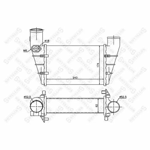 Интеркулер VW PASSAT, AUDI A4/A6 1.8T/1.9TDI 95-01 STELLOX 1040081SX