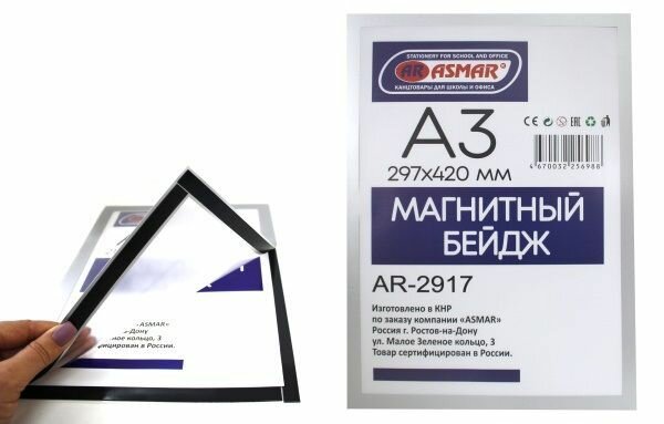 Бейдж магнитный 297х420 мм, формат А3