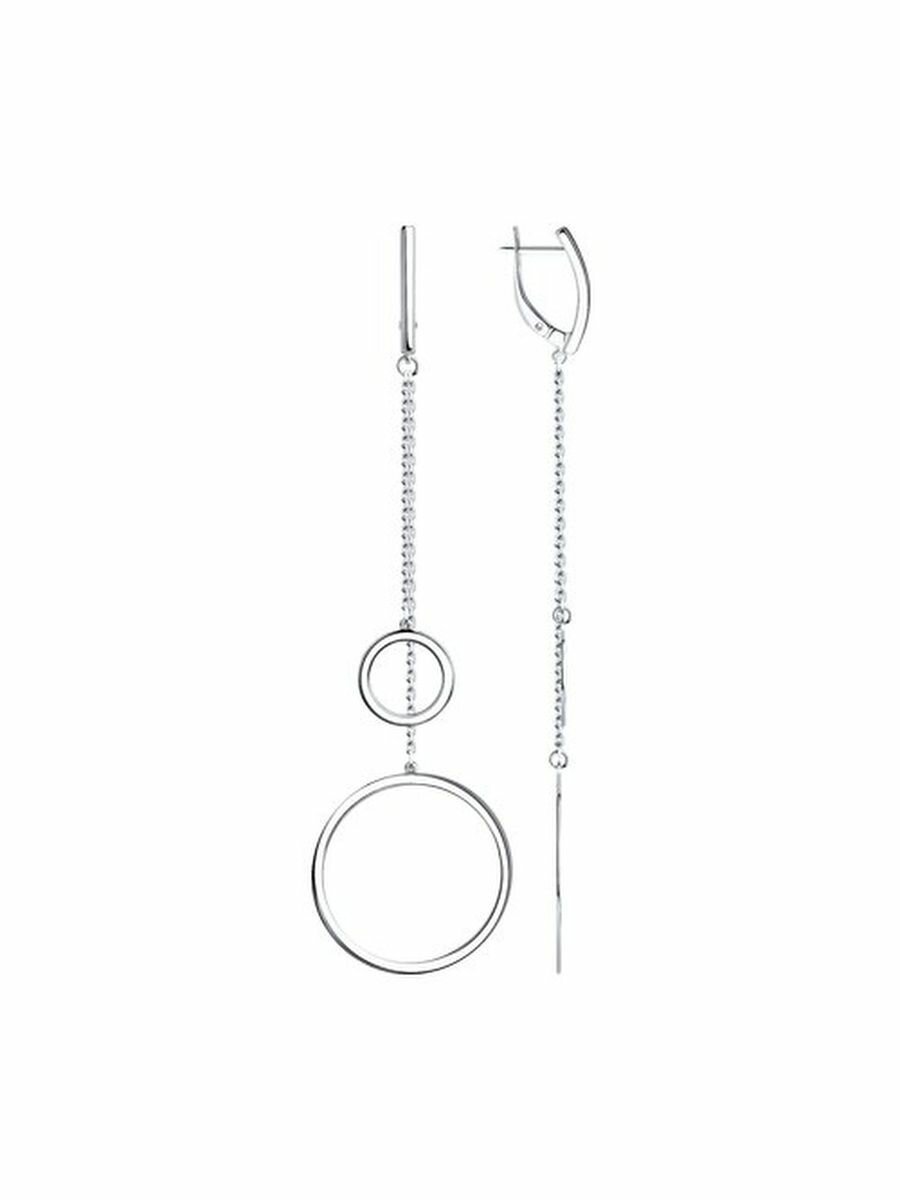 Серьги, серебро, 925 проба, родирование