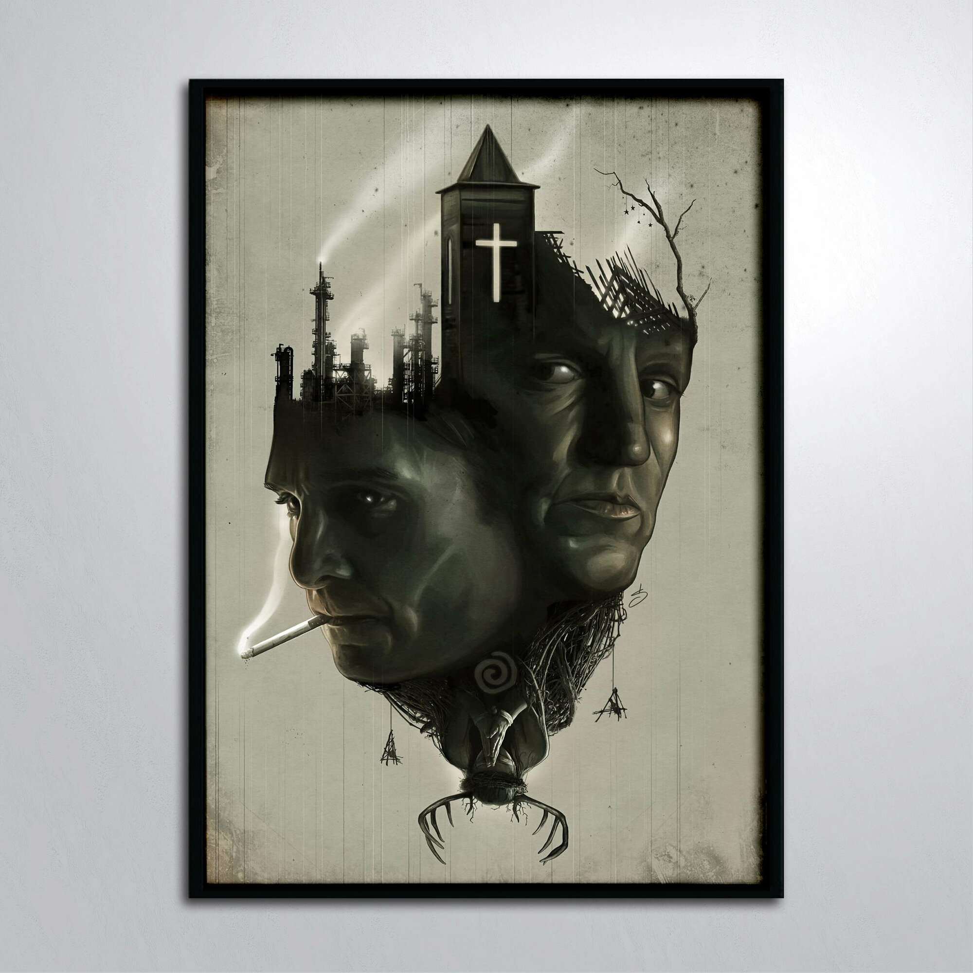 Постер без рамы/Настоящий детектив Знаки Арт True Detective (А2/420х594)