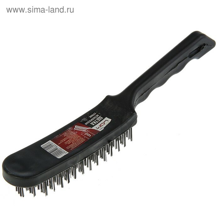 Щетка металлическая ручная , пластиковая рукоятка, 6-рядная