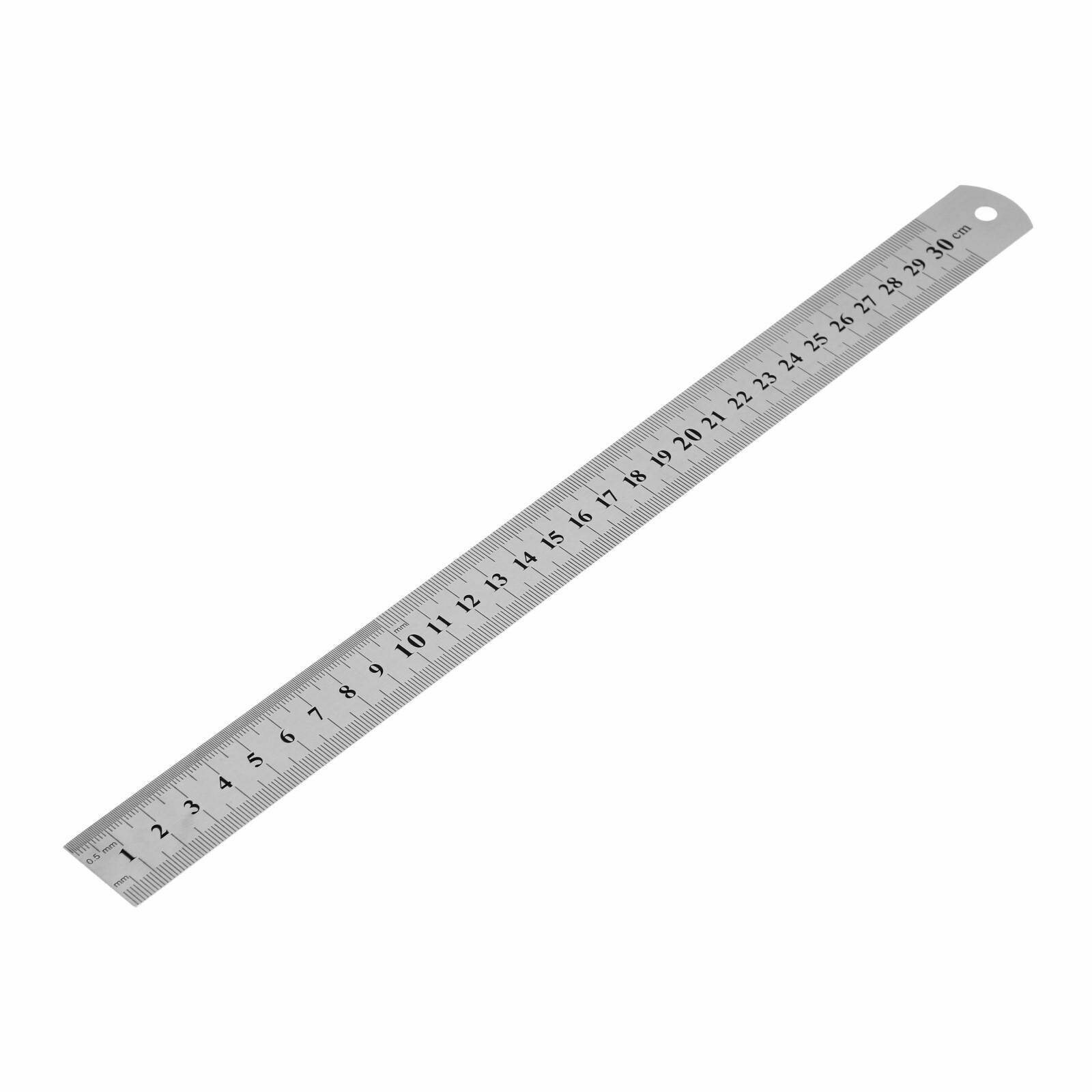 Линейка измерительная тундра, металлическая, шкала вытравлена, 300 мм