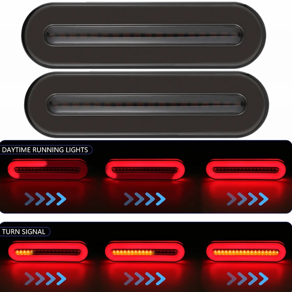 Светодиодные задние и стоп-сигналы поворота, фары 3 в 1 для грузовиков, полуприцепов, грузовых прицепов, рабочая фара 12 в 24 В DRL 2pc