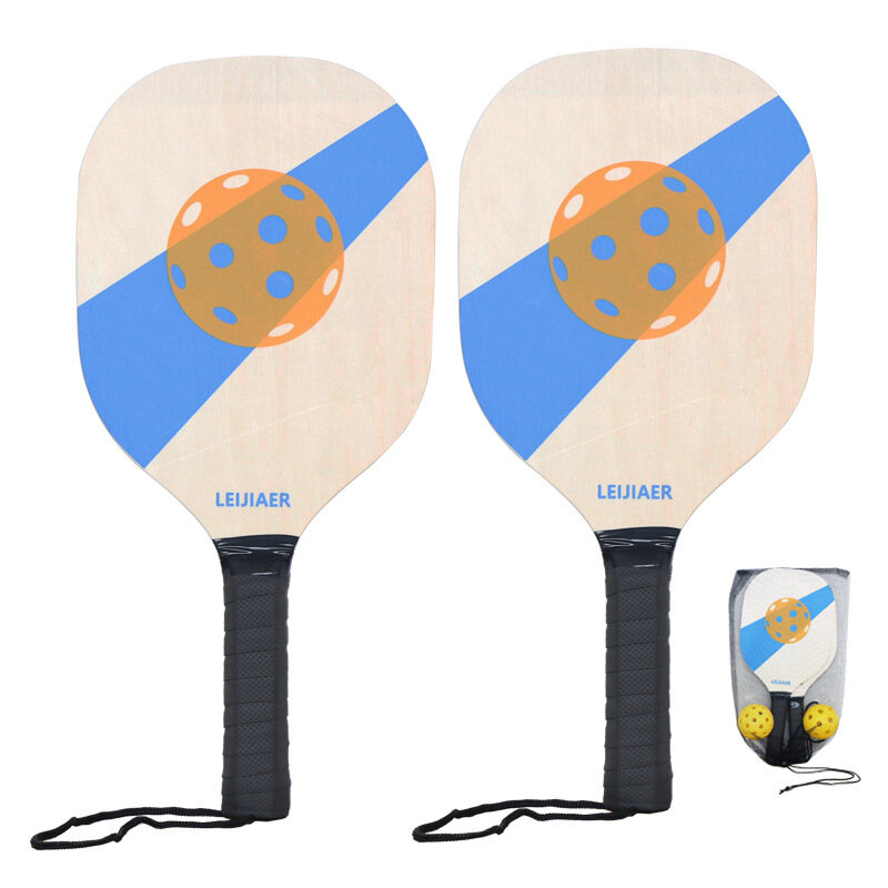 Набор ракеток для пиклбола LEIJIAER из массива дерева, две ракетки, два мяча, прямая продажа