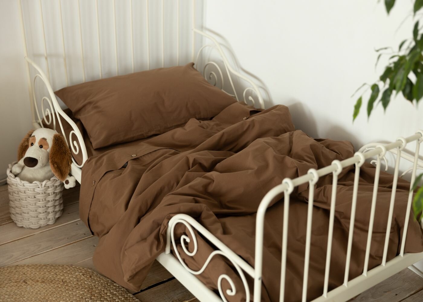 Детский пододеяльник UTRO из перкали, Коричневый, 90 х 90