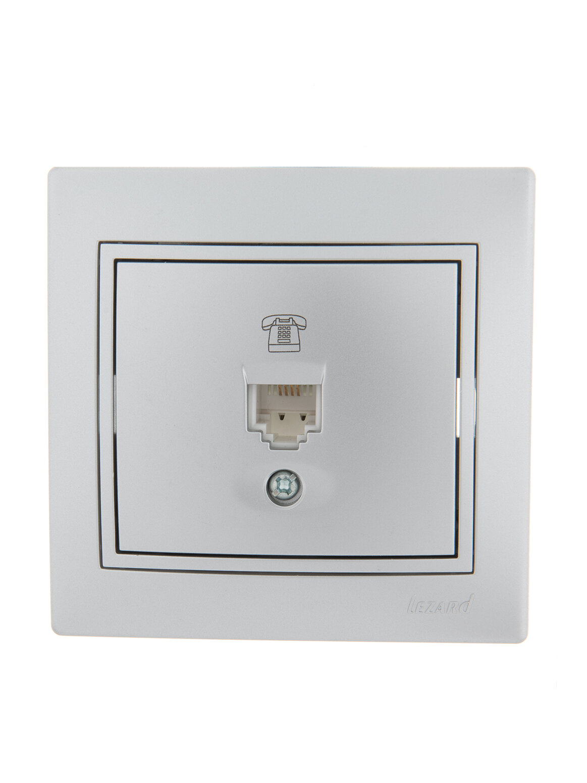 MIRA Розетка телефонная евро метал серый со вставкой (10шт/120шт)