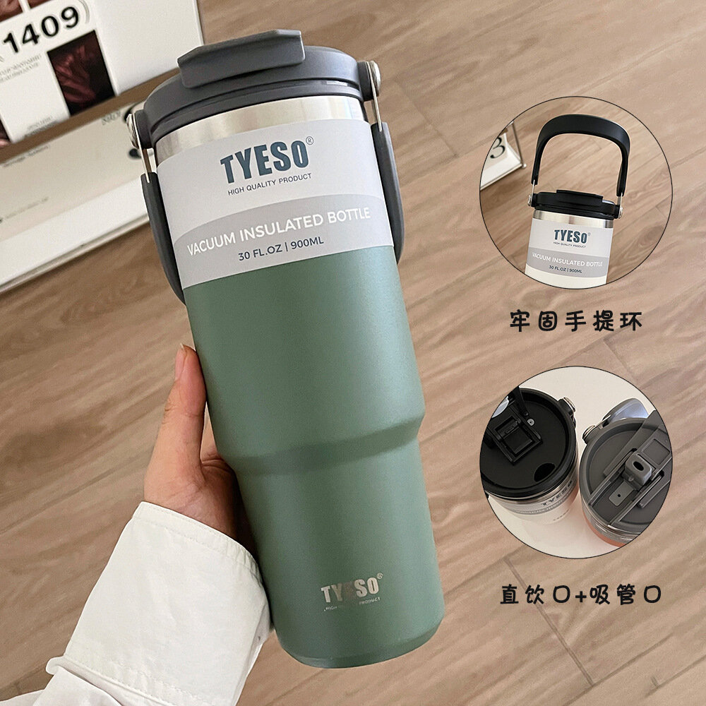 Термос-кружка Taishuo для женщин, большая емкость, из нержавеющей стали, кофейная кружка, автомобильная кружка для воды, стильная кружка для мужчин и женщин.