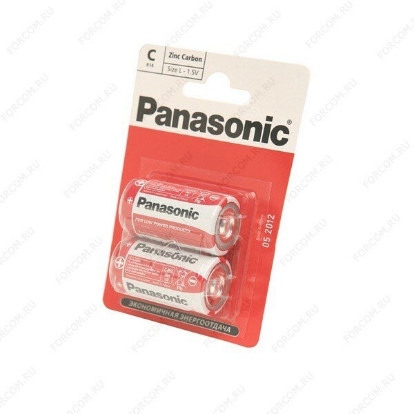 Батарейка Panasonic Zinc Carbon R14RZ/2BP R14 BL2 (Комплект 2 шт.)