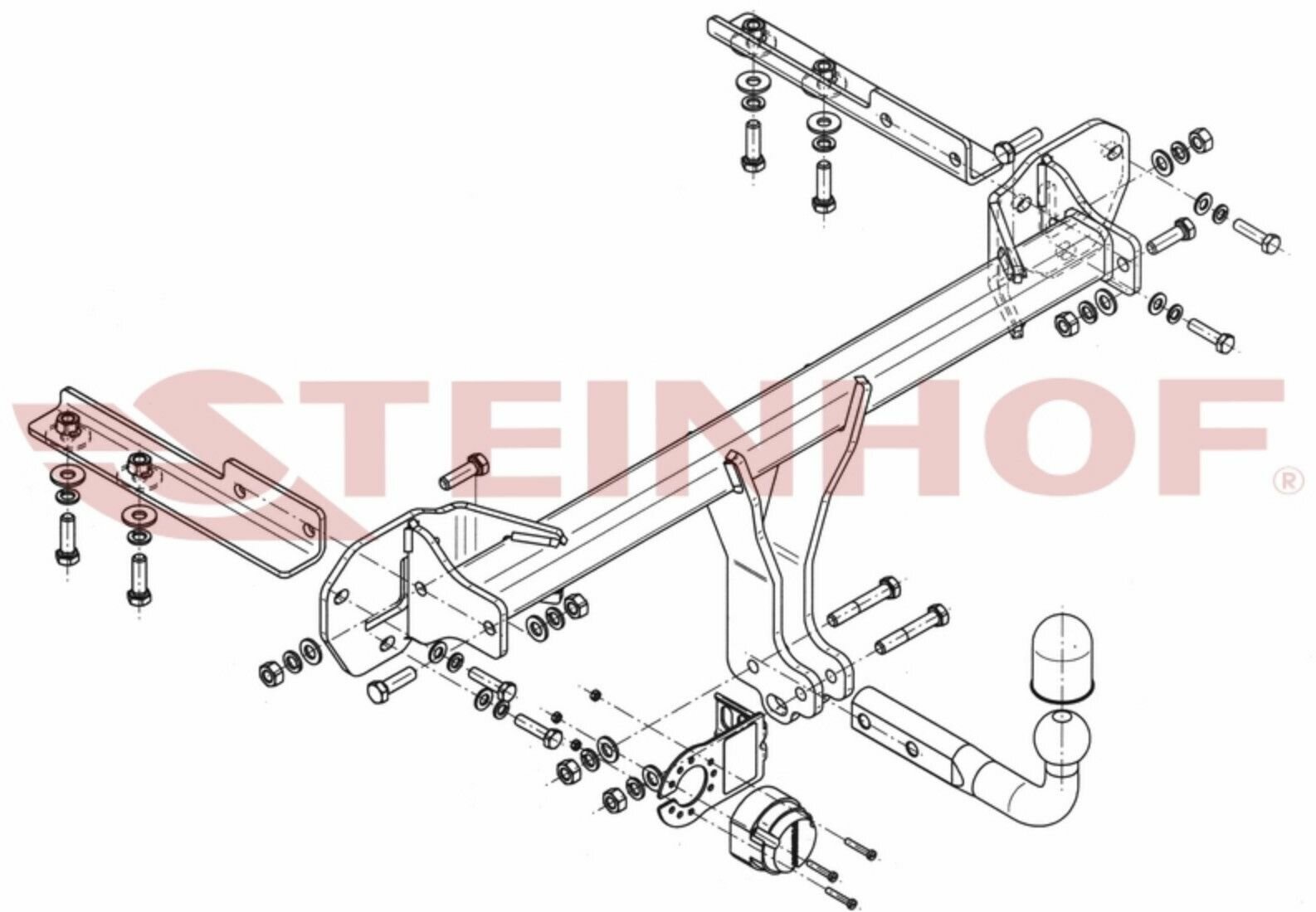 Фаркоп на Subaru XV 2012-2017 без подрезки бампера (паспорт и сертификат в комплекте)(без электрики) Steinhof. S-397