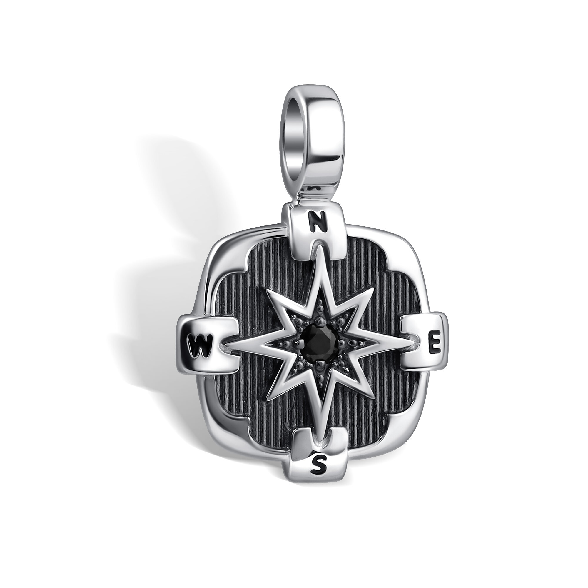 Подвеска, серебро, 925 проба, родирование, эмаль, фианит