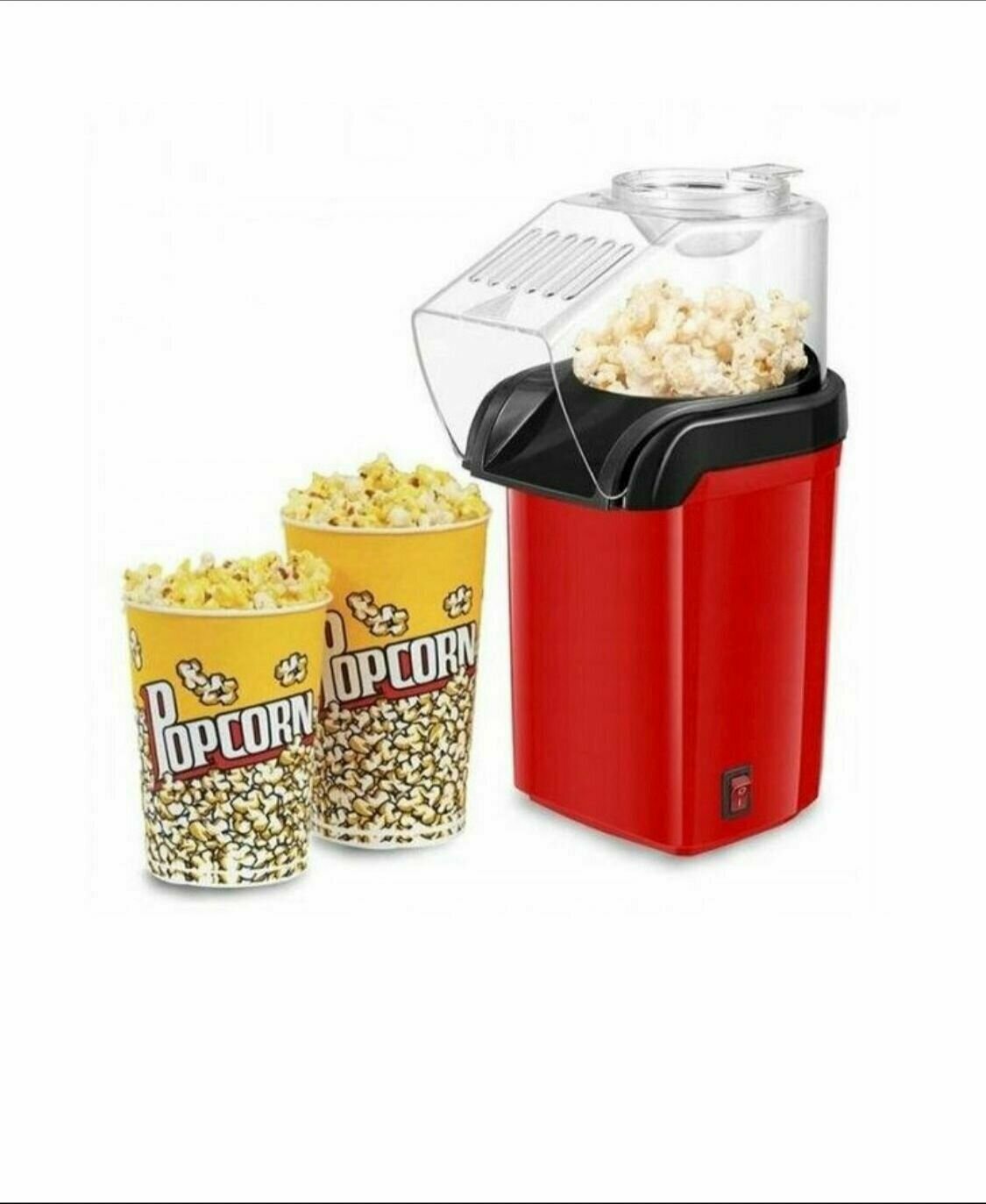 Домашний аппарат для приготовления попкорна (попкорница), прямоугольный (красный)