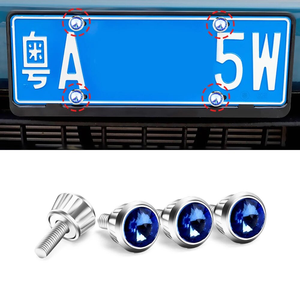 4 шт./компл. винты-болты для рамки номерного знака, металлическая крышка с защитой от кражи, универсальные аксессуары для автомобиля