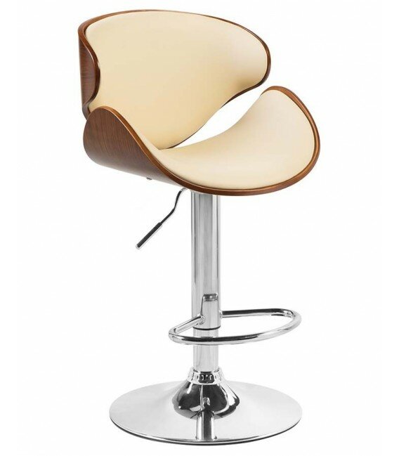 Стул барный DOBRIN KARTER LMZ-4905, кремовый / коричневое дерево