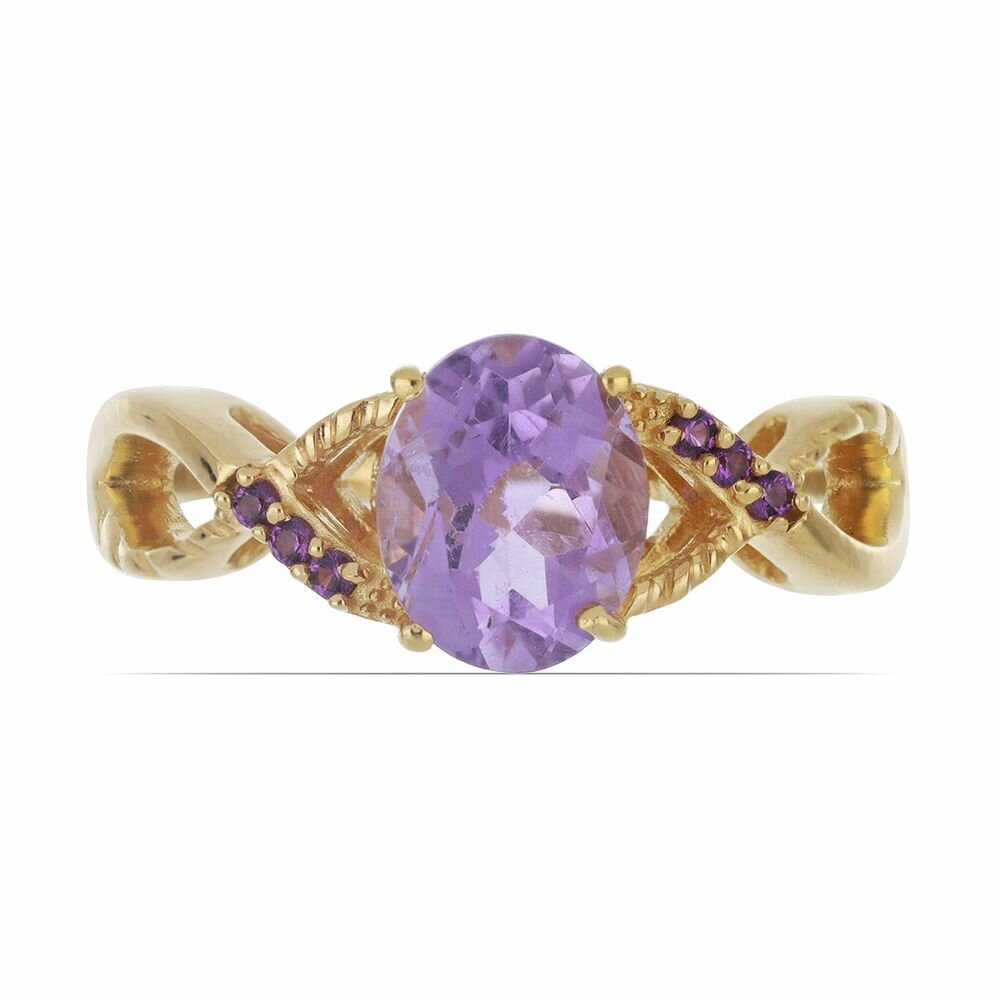 Кольцо тонкое, серебро, 925 проба, аметист