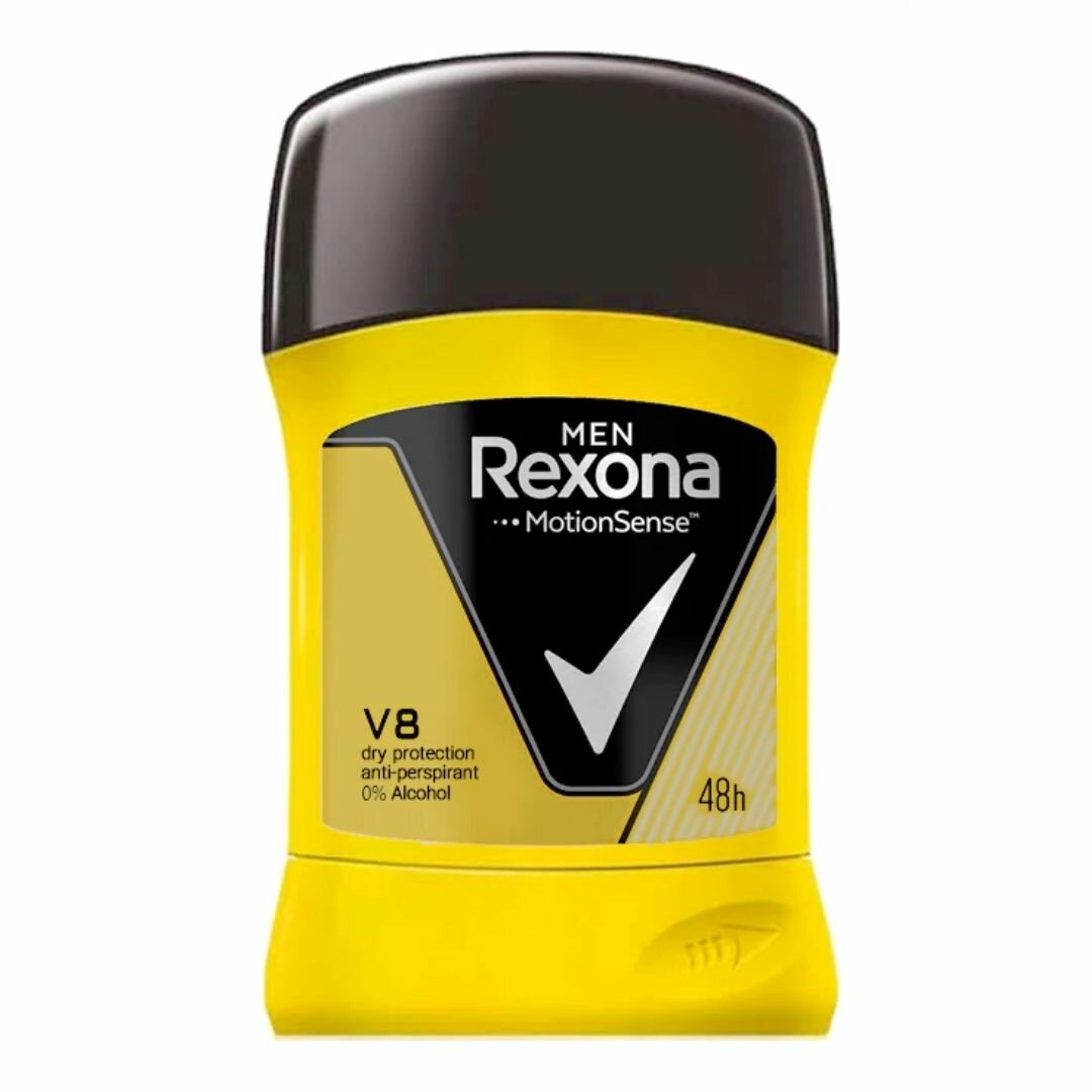 Rexona Men Стик-антиперспирант V8 мужской Motion Sense 48 ч, 40 г (Филипины)