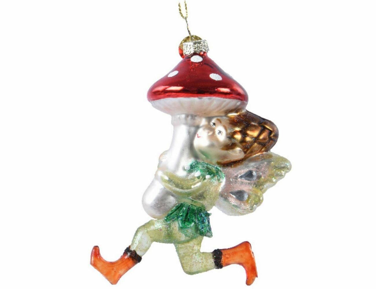 Ёлочная игрушка запасливый эльф, стекло, 12 см, Kaemingk 121344-2