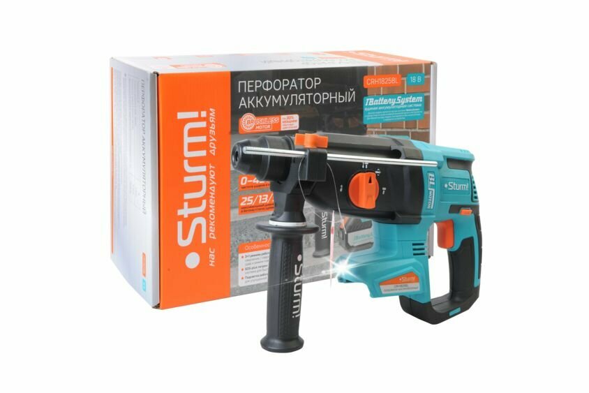 Аккумуляторный перфоратор 2.5 Дж Sturm! CRH1825BL 1BatterySystem