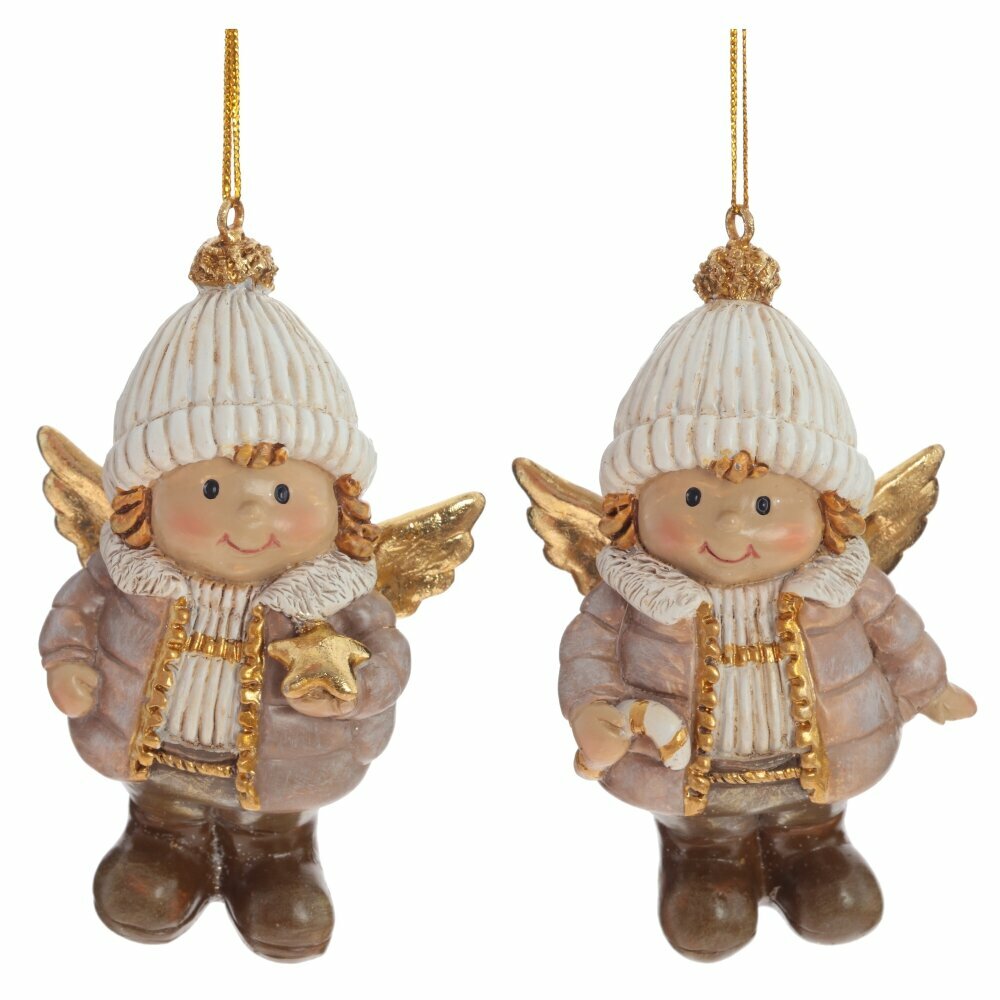 Изделие декоративное подвесное "Ангел" (цена за 1 штуку), L6 W3,5 H10 см, 2в.