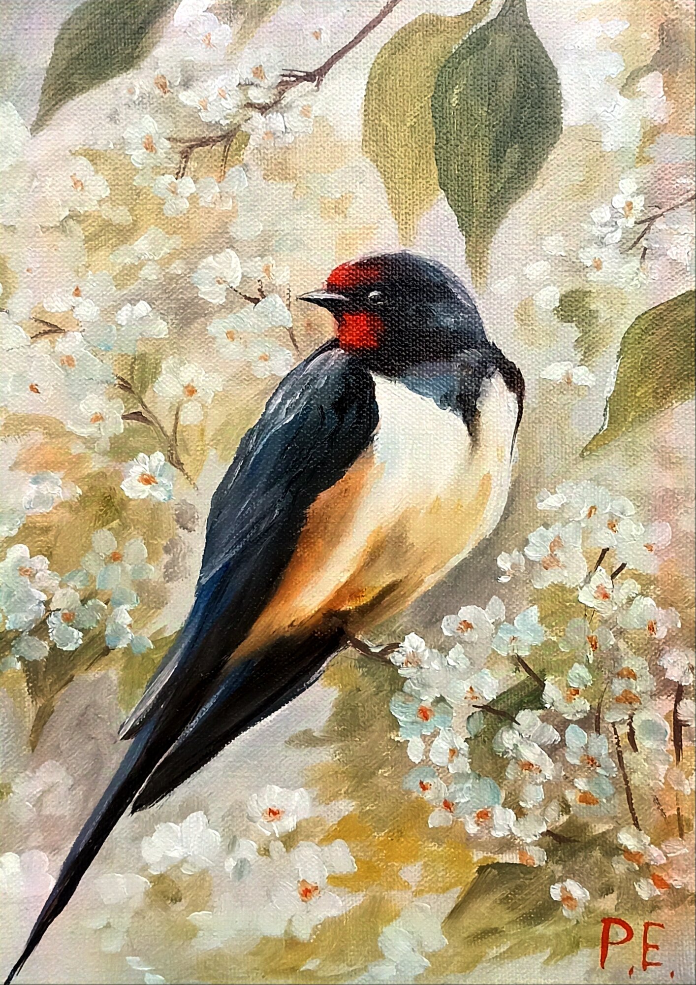 Масло/холст. 100% ручная работа, 100% живопись от Художественной мастерской Грëзы. Картина "Ласточка" из серии "Мир Фауны". Картина написана в технике Лейденский школы Голландской живописи (гладко, не мазками). 20х30 см