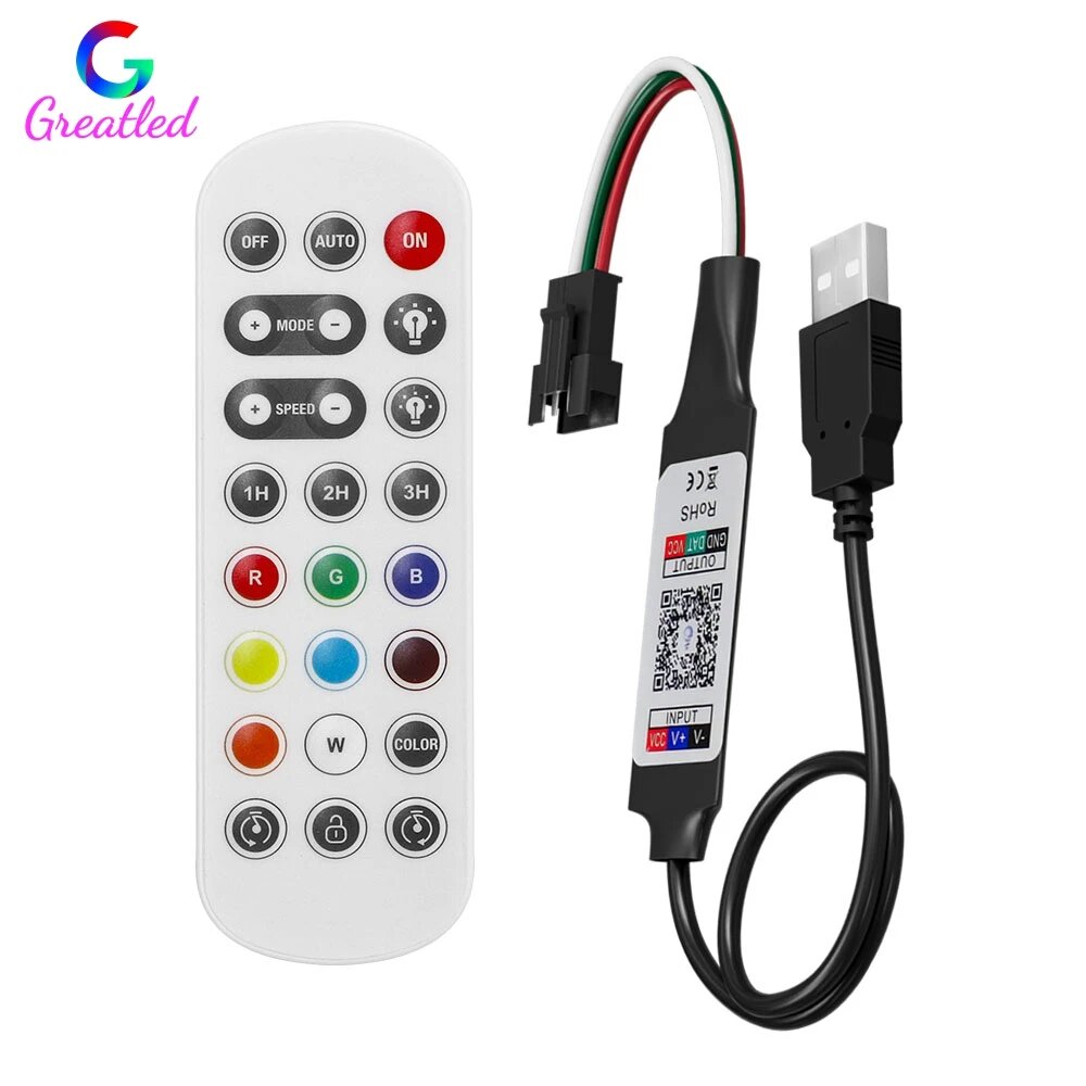 Bluetooth RGB контроллер с пультом для WS2812B/WS2811/SK6812, Цвет: Bluetooth DC — фото 1