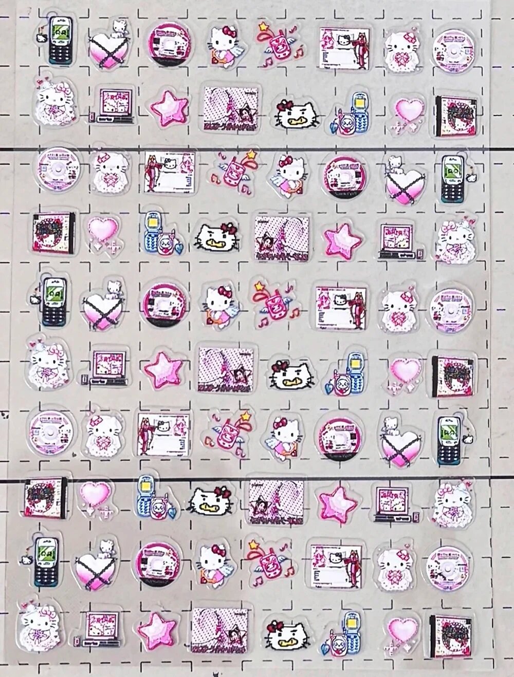 Набор наклеек MINISO Hello Kitty Mymelody Kuromi Розовый, 30