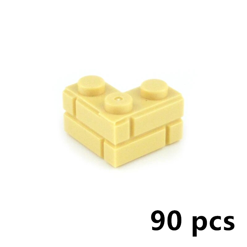 Лего блоки желтые бежевые 90шт, 1x2, 1x3, 1x4