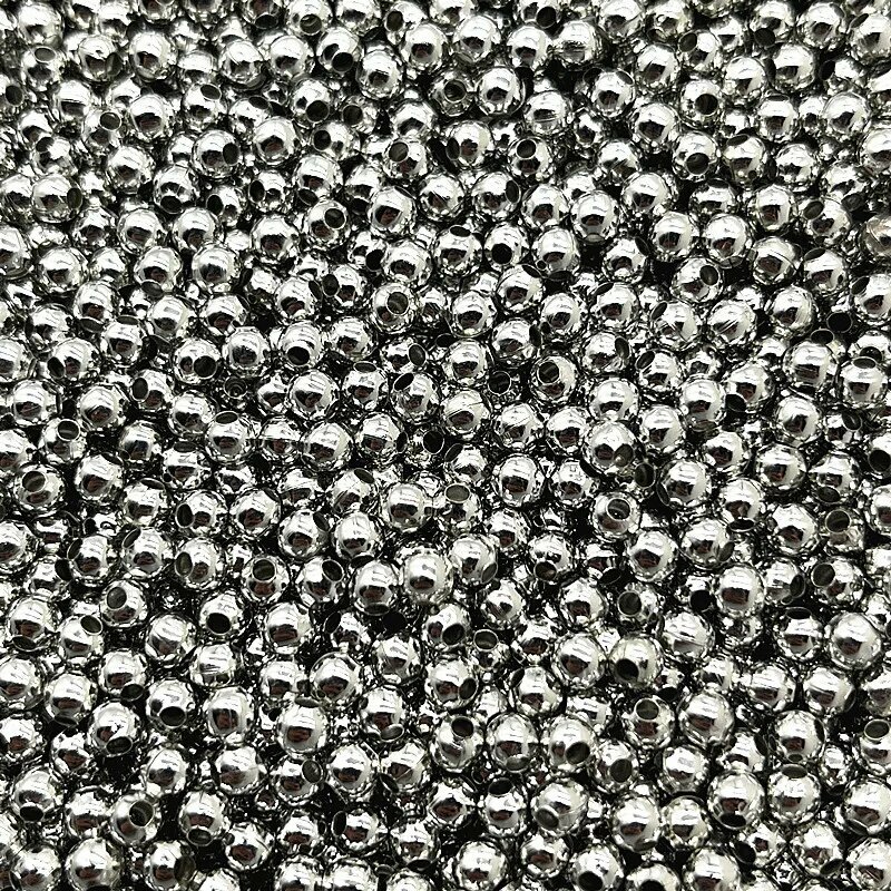 Металлические бусины 3 мм, dull silver, 200 шт