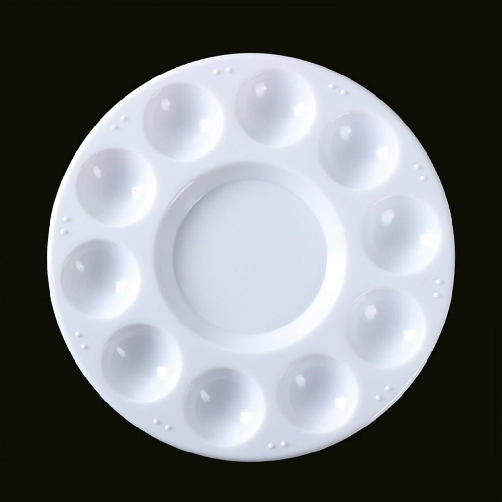 Пластиковая круглая палитра для рисования, Белый